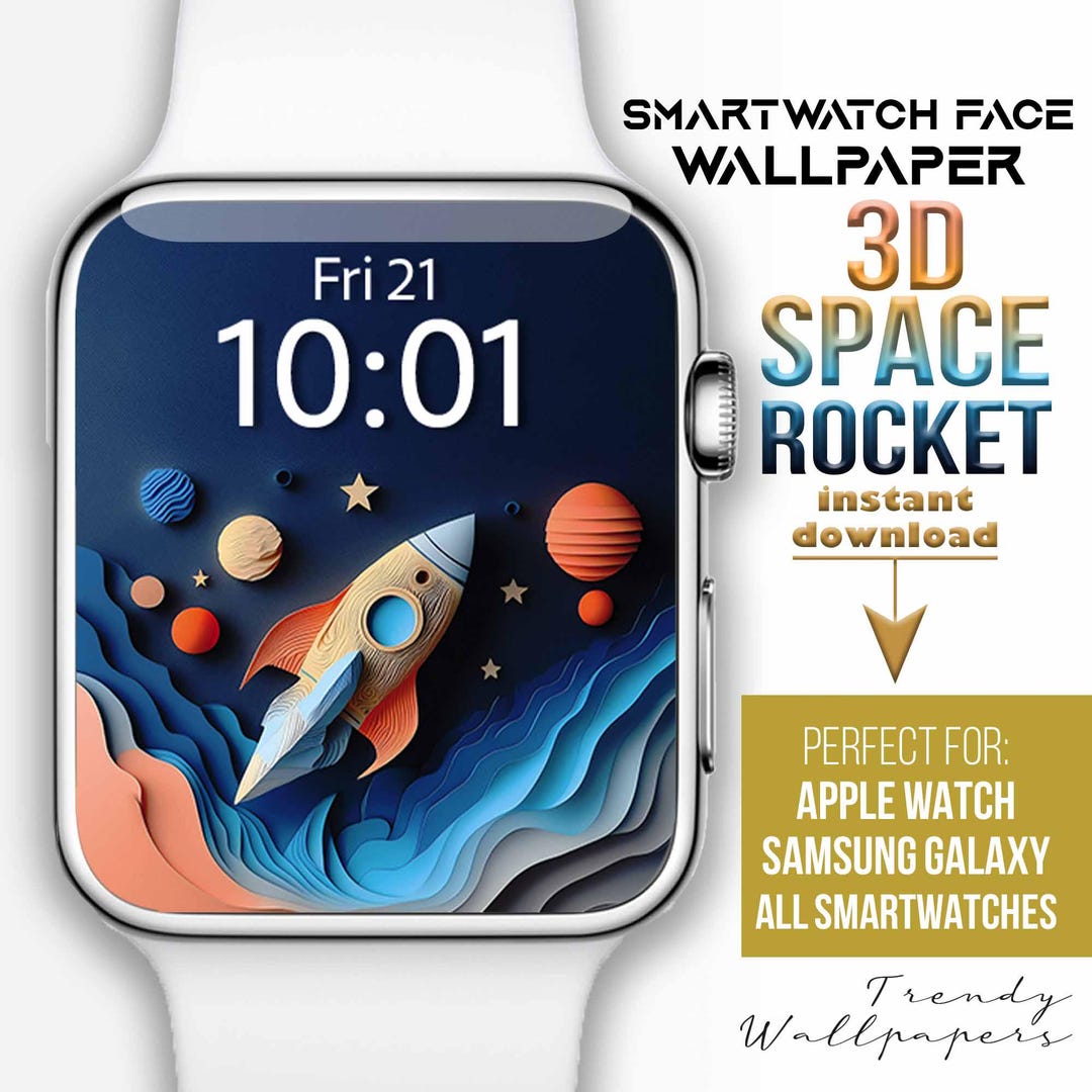 Apple Watch Face, 3D Space ROCKET Watch Wallpaper, Rocket Smartwatch ...