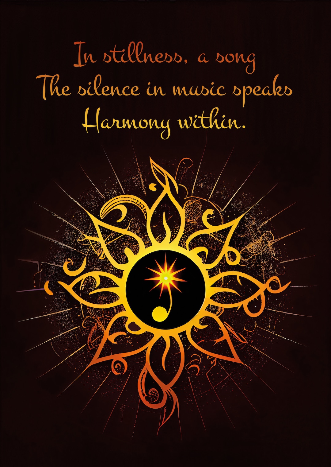 Music Haiku & Mandala Poster, Poetry, Sayings, Mandala, Fantasy ...