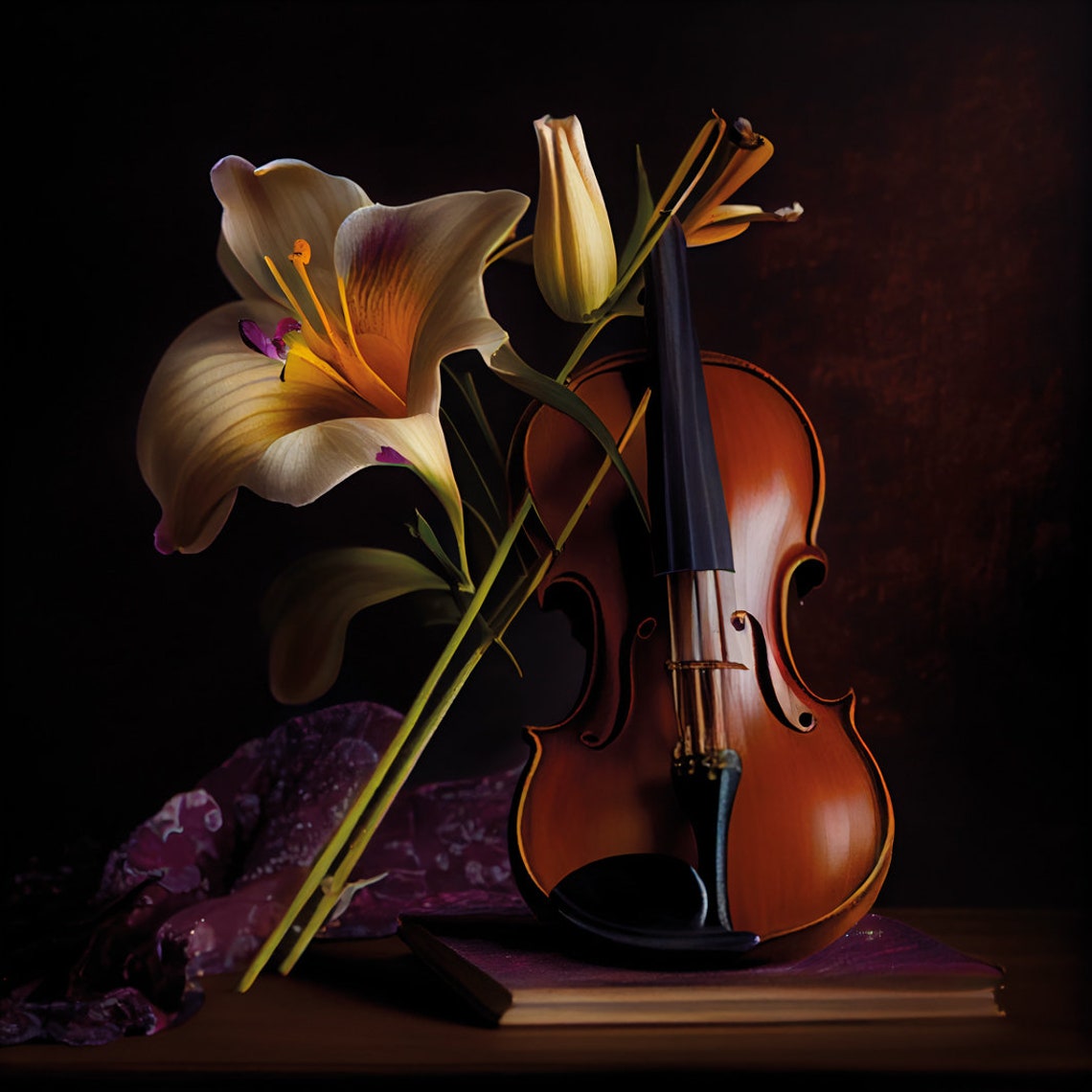 A Viola Married to a Lilly, Viola, Flowers, Instrument, Digital Art ...