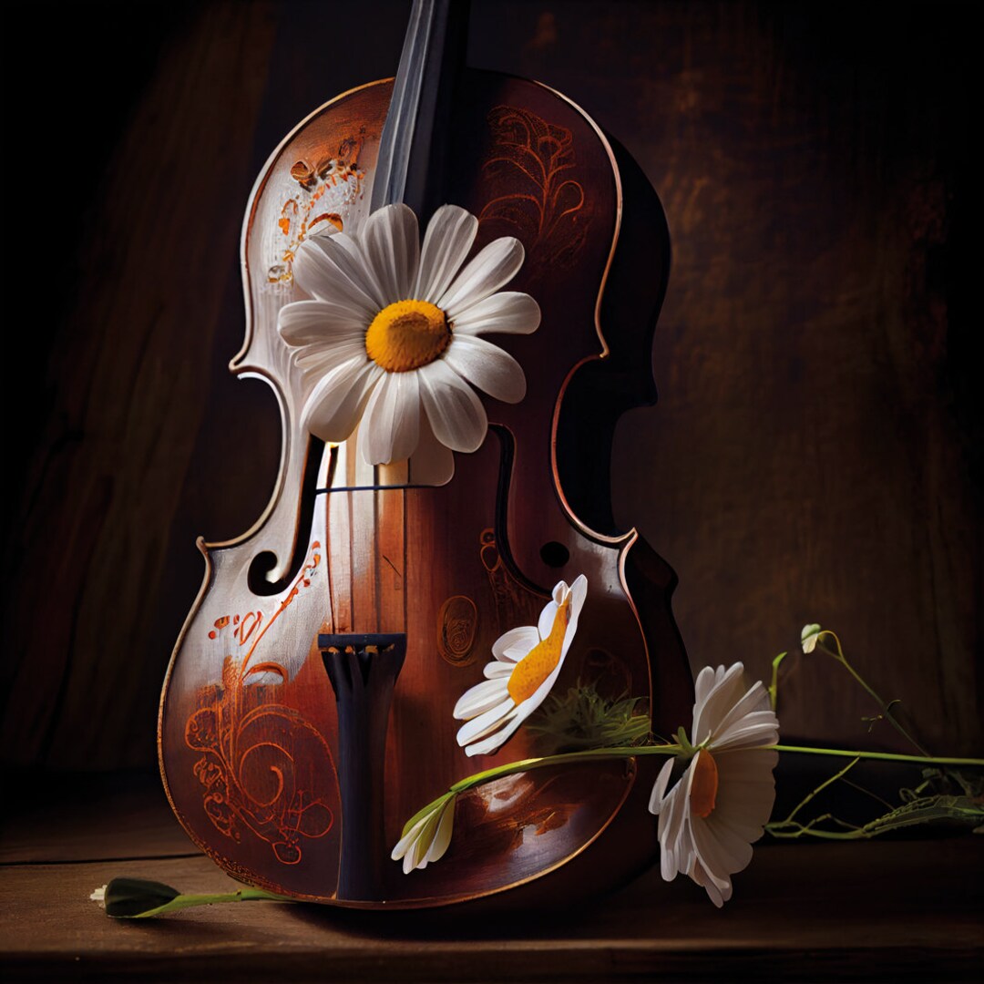 A Cello Married to a Daisy, Cello, Flowers, Instrument, Digital Art ...
