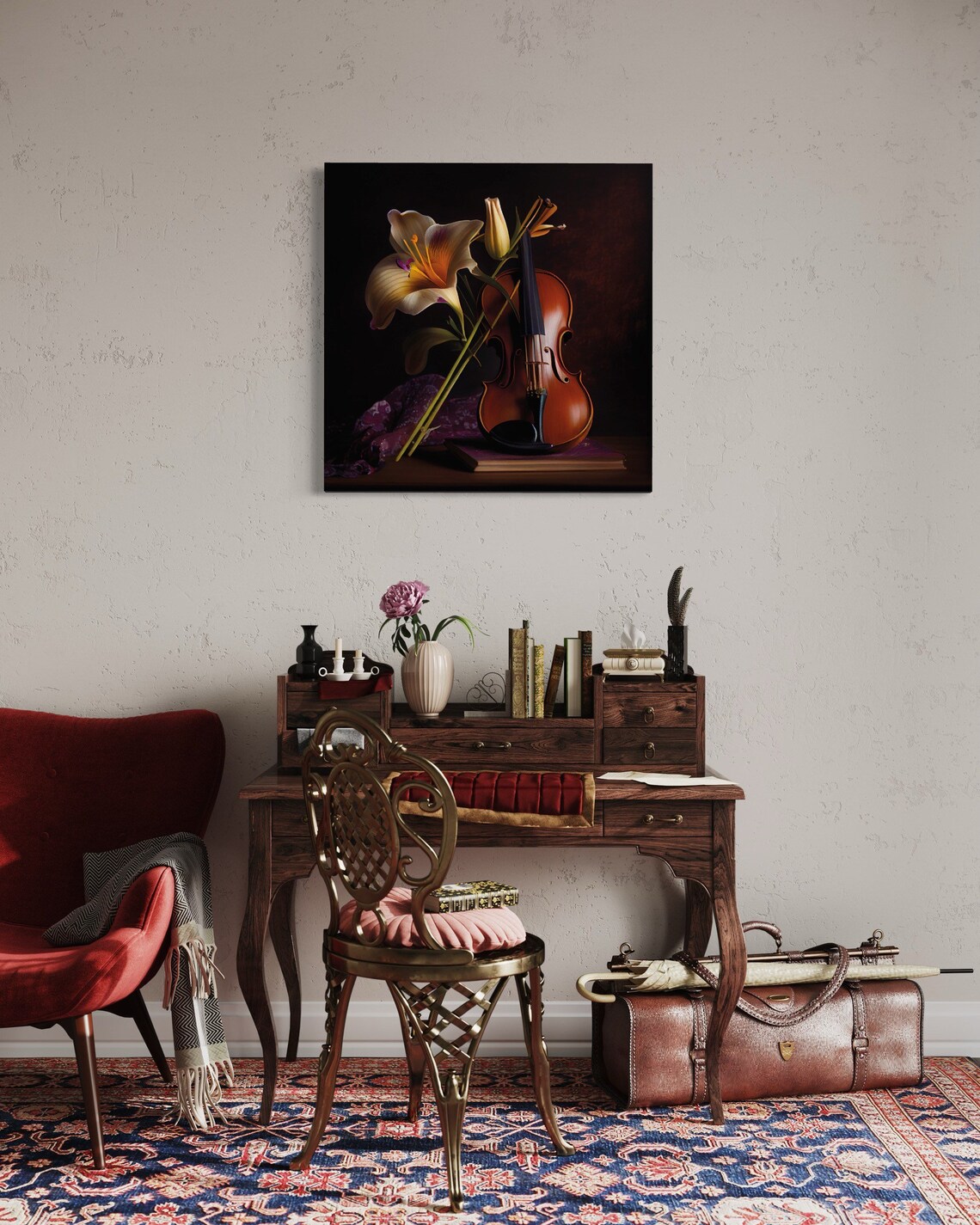 A Viola Married to a Lilly, Viola, Flowers, Instrument, Digital Art ...