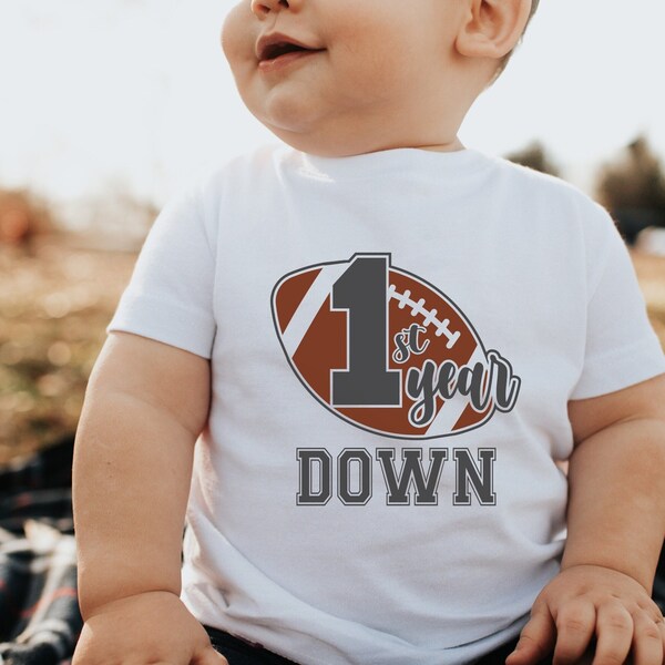 First Year Down Football Birthday - Etsy