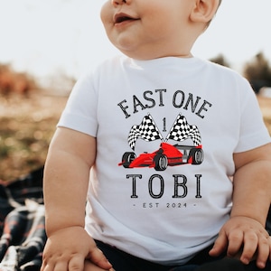 Personalized Fast One Birthday Shirt, Race Car Birthday Shirt, 1st ...