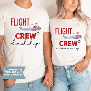 Personalized Flight Crew Family Shirts, Vintage Airplane Birthday ...