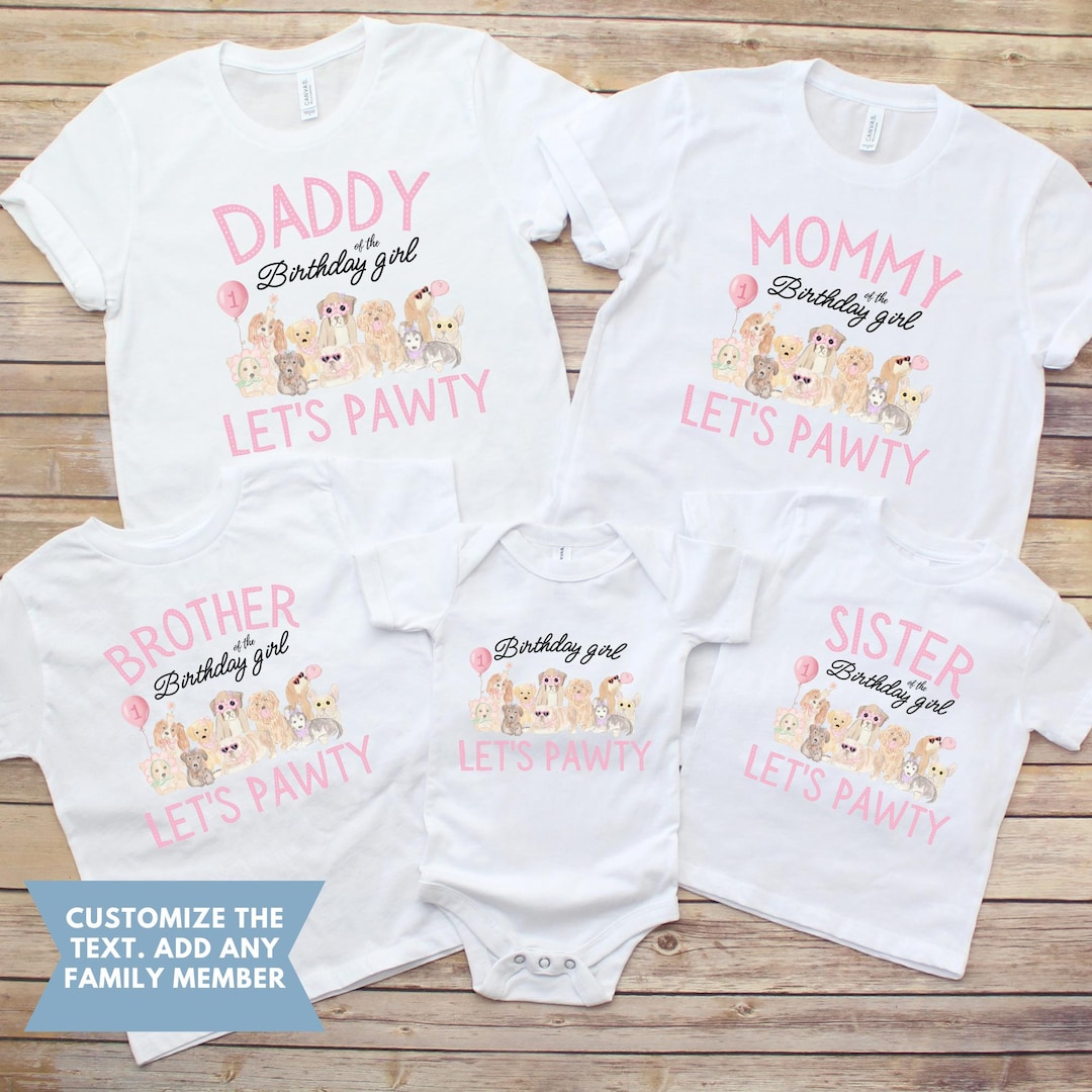 Custom Puppy Party Shirts Family Dog Birthday Matching Outfits ...