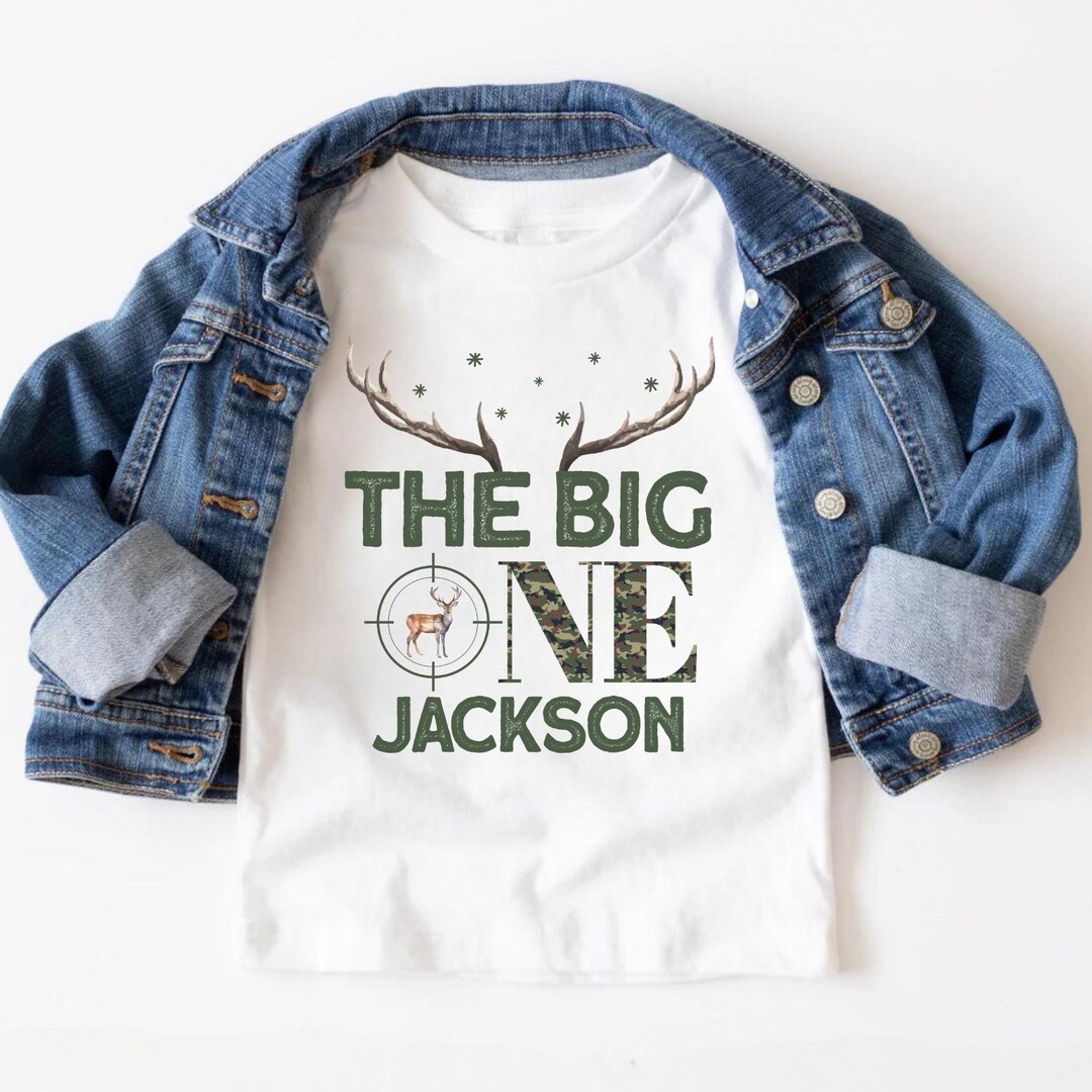 Camo 1st Birthday Shirt: 'the Big One' Hunting First Birthday Matching ...