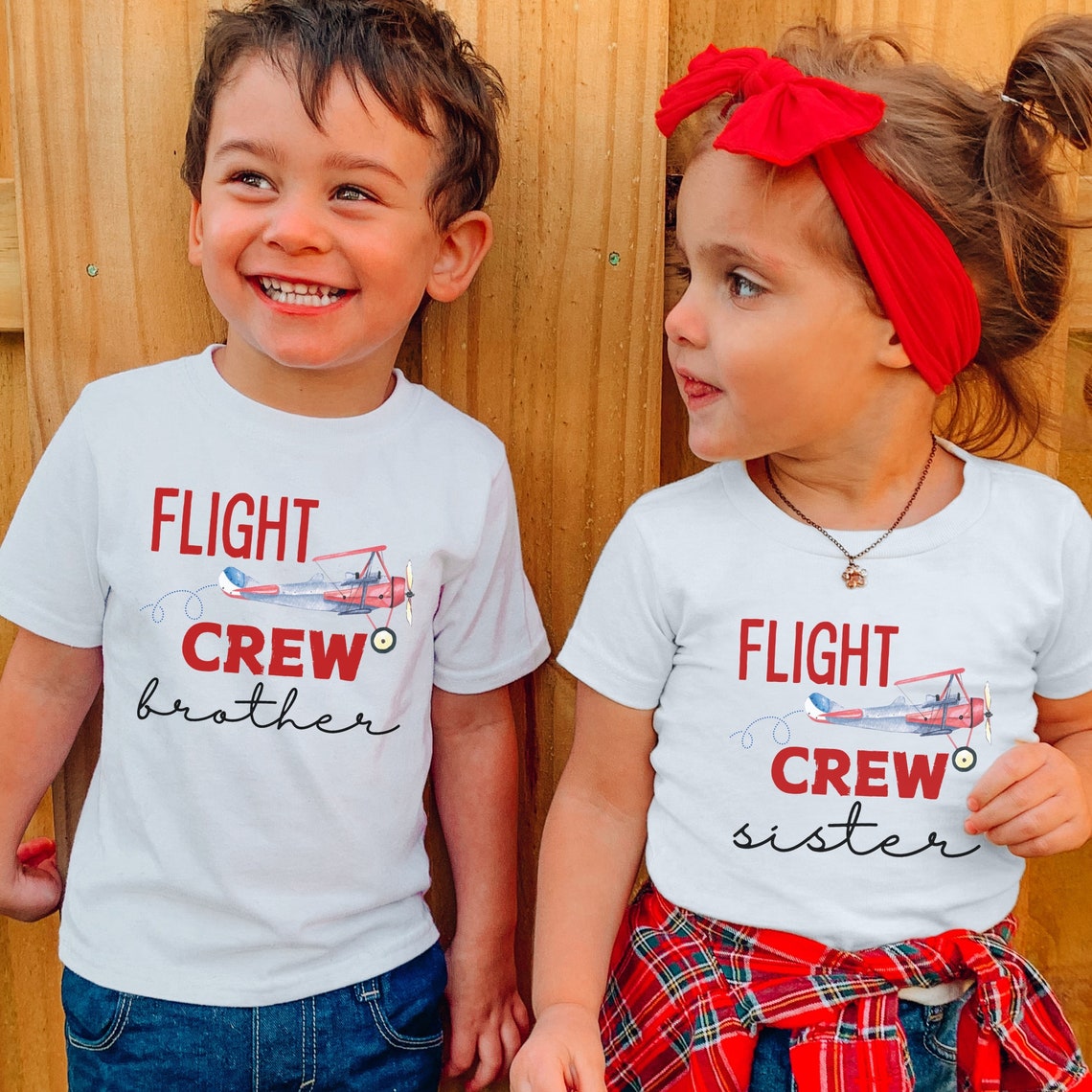 Personalized Flight Crew Family Shirts, Vintage Airplane Birthday ...