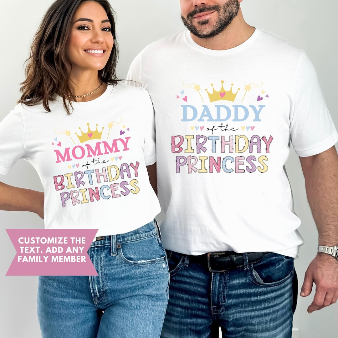 Mommy of the Birthday Princess Shirt Daddy of the Birthday Princes, Birthday Party Princess ...