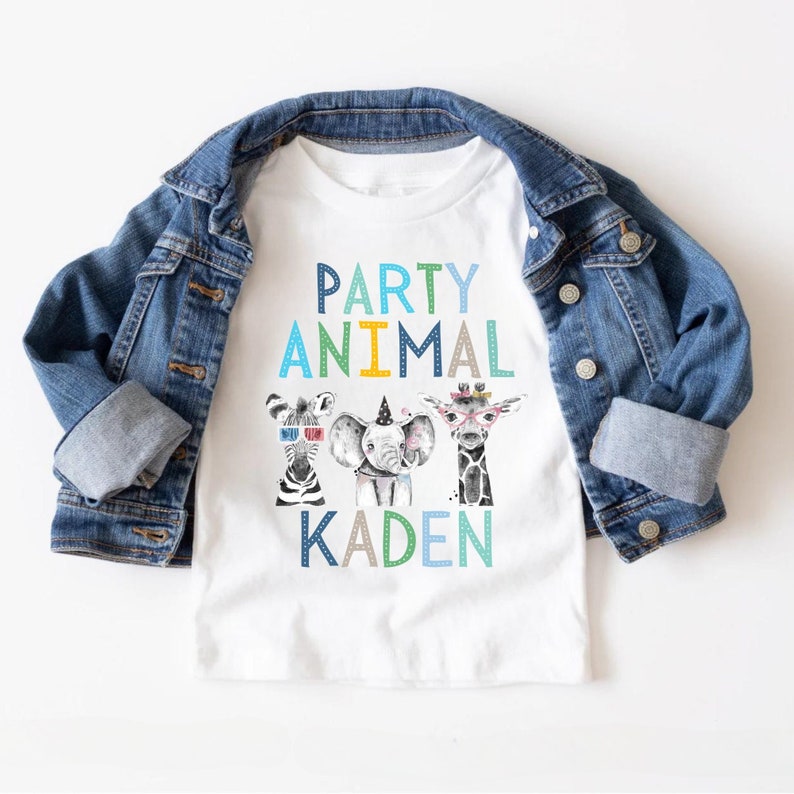 Personalized Boy Party Animal Birthday Shirt, Party Animal Boy Shirt ...