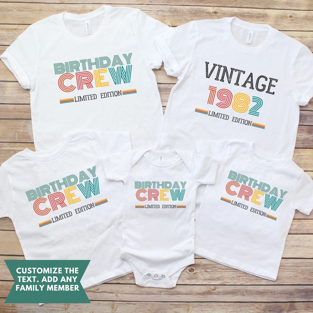 Vintage Birthday Crew Shirts, Custom Birthday Shirts, Birthday Team ...