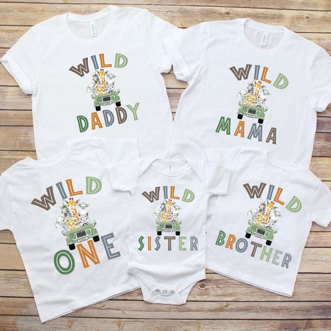Wild One Birthday Shirt, 1st Birthday Shirt, Safari Jungle Zoo Animal ...