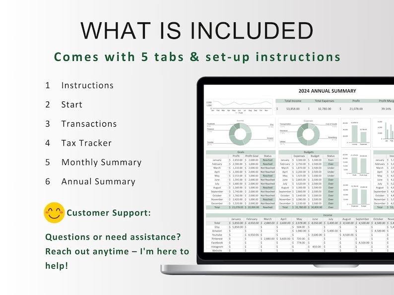 Small Business Bookkeeping Spreadsheet | Financial Template (digital ...