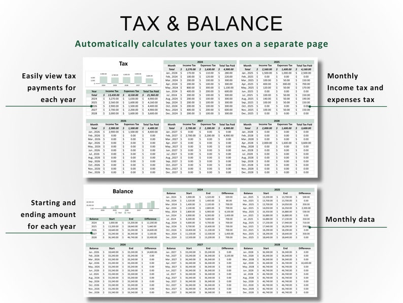 Small Business Bookkeeping Spreadsheet | Financial Template (digital ...