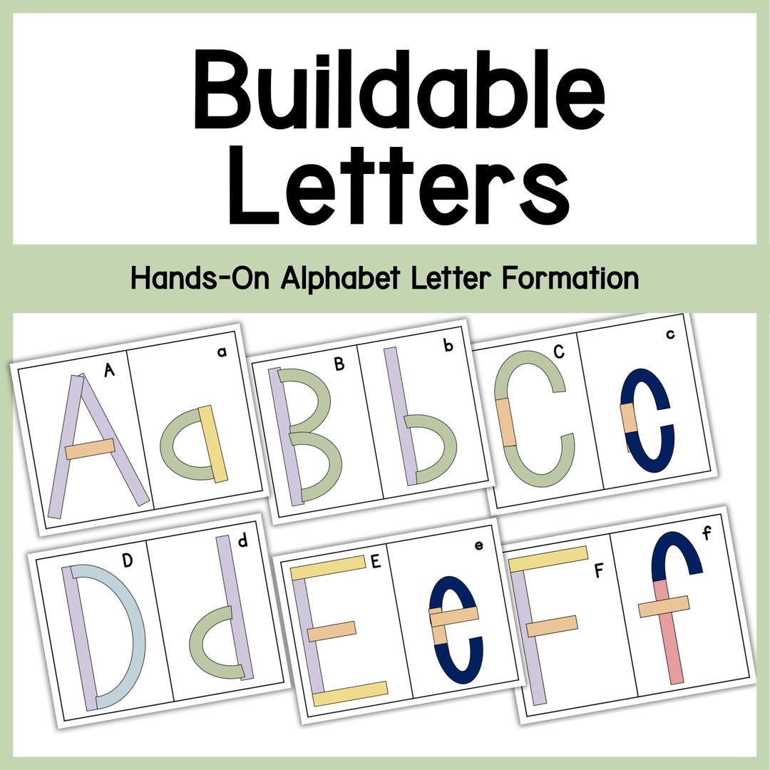 Printable Alphabet Activity: Buildable Letter Formation for Preschool ...
