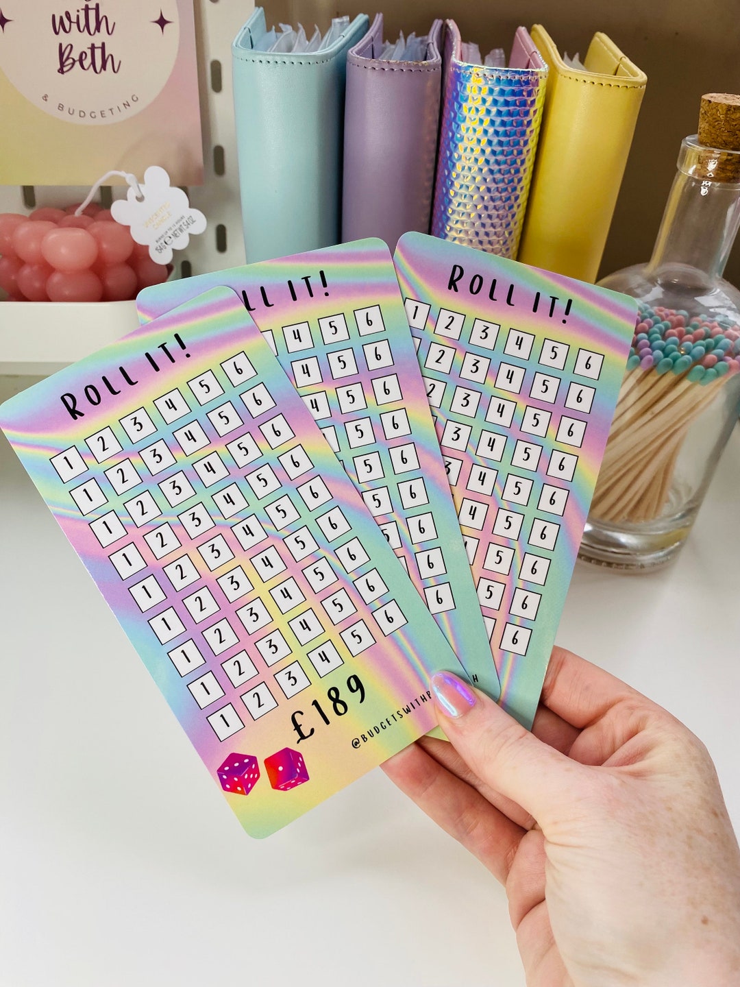 ROLL IT Dice Challenge Fund Tracker - Laminated Cash Wallet Tracker ...