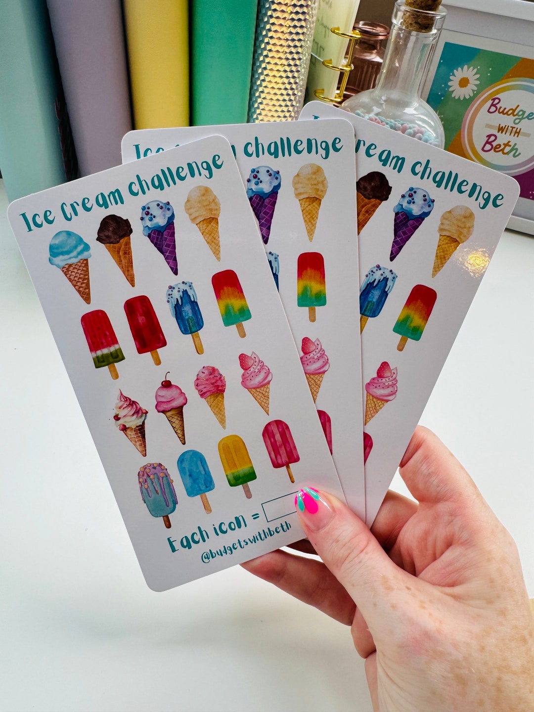 Ice Cream Savings Challenge Tracker – Laminated A6 Wallet Insert - Etsy UK