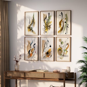 9-piece Mid-century Modern Art Bundle, Music Motif Posters, Art Deco ...