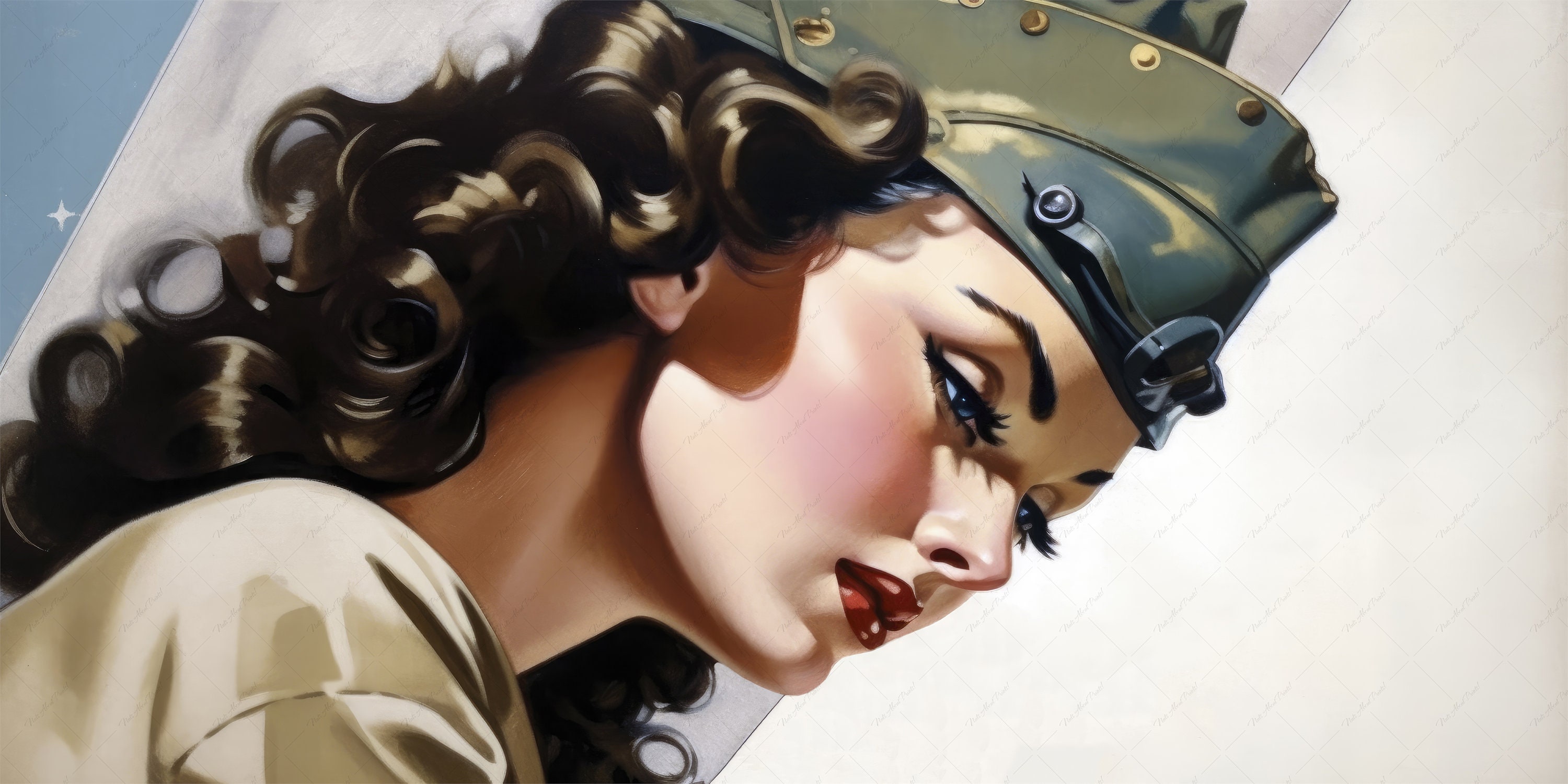 Bomber Girl Art Deco Poster Retro Aviation Poster Female Pilot Artwork ...