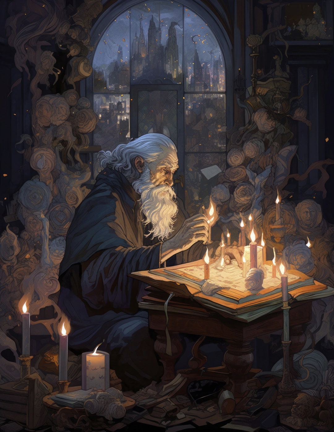 Fantasy Wizards Digital Paper Wizard Journal Printable - Etsy