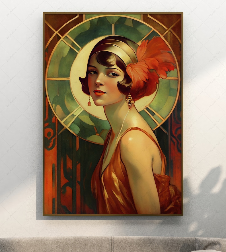 Flapper Girl Art Deco Collection Bundle - Portrait Wall Art Print Great ...
