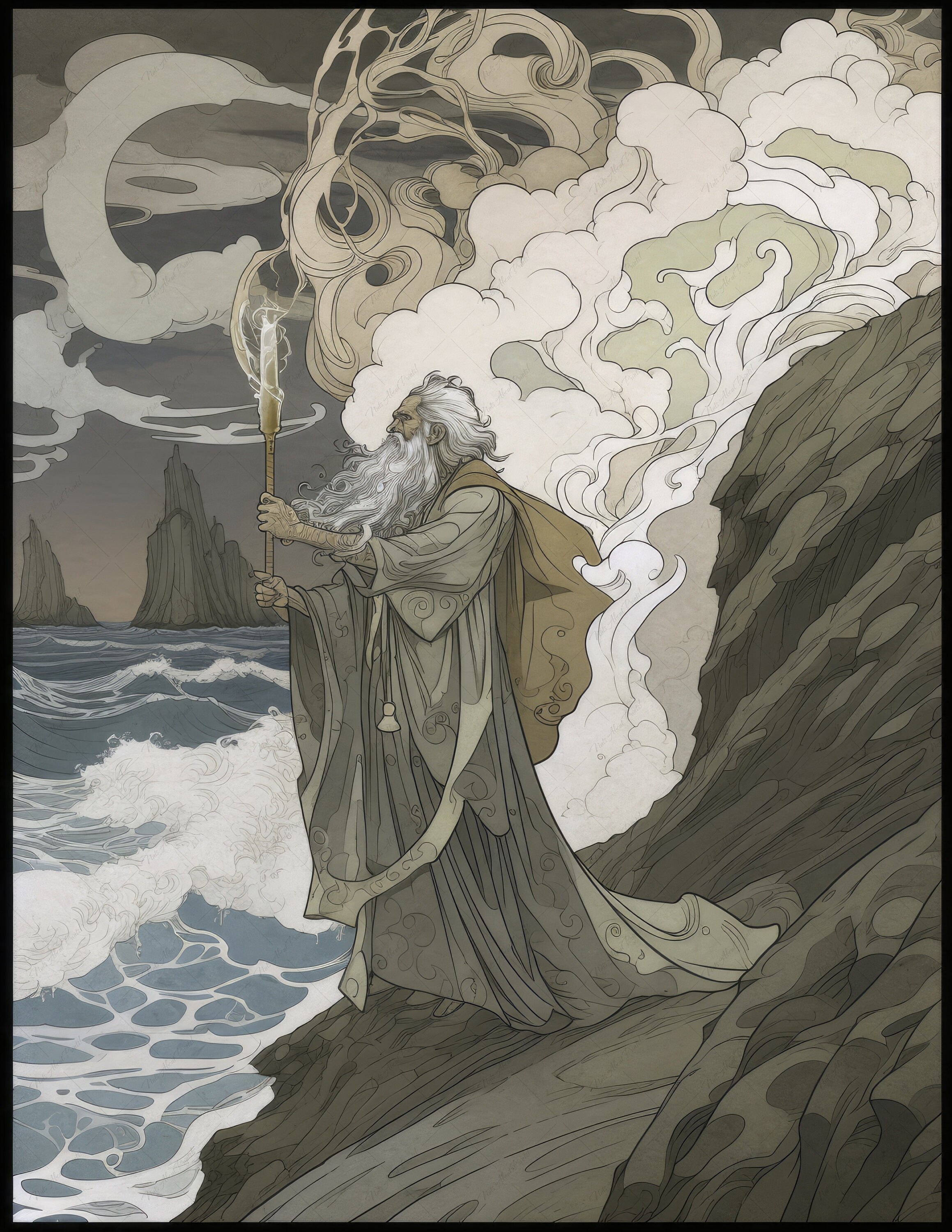 Fantasy Wizards Digital Paper Wizard Journal Printable - Etsy