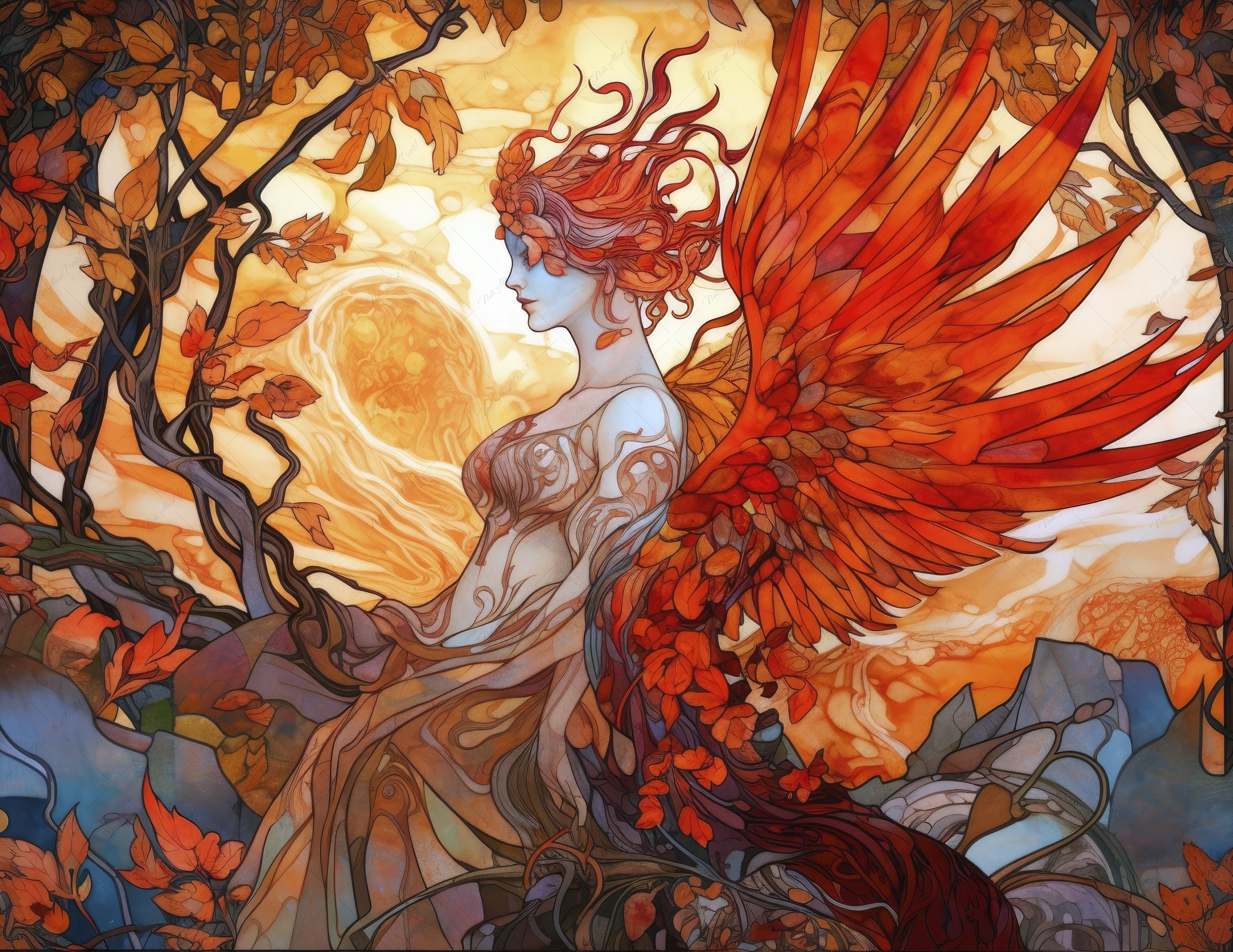 Fantasy Phoenix Digital Paper BUNDLE, Phoenix Journal, Printable ...