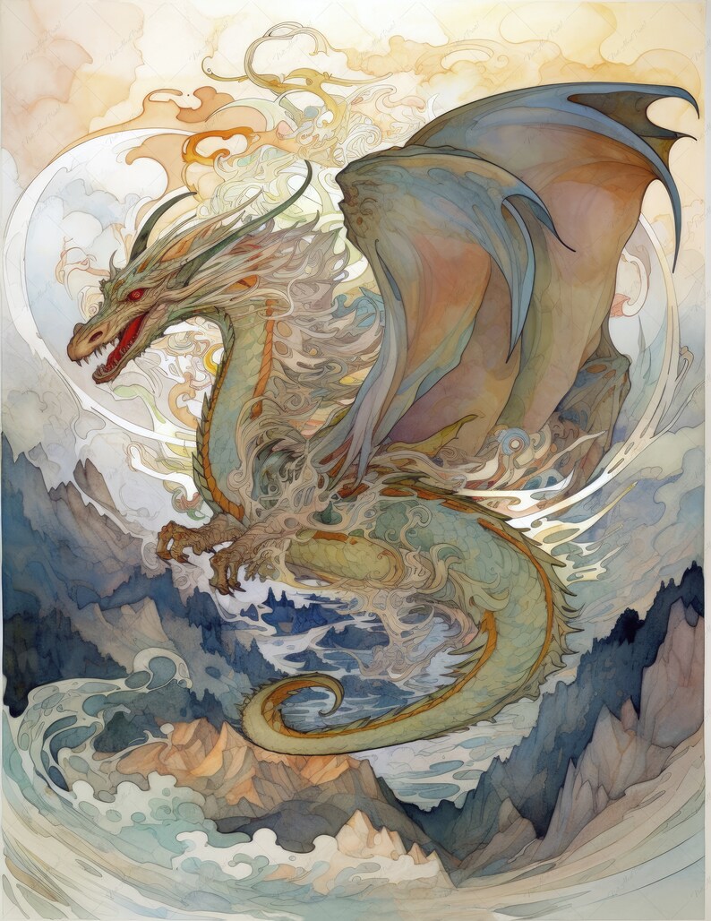 Fantasy Dragons Digital Paper BUNDLE, Dragon Journal, Printable ...