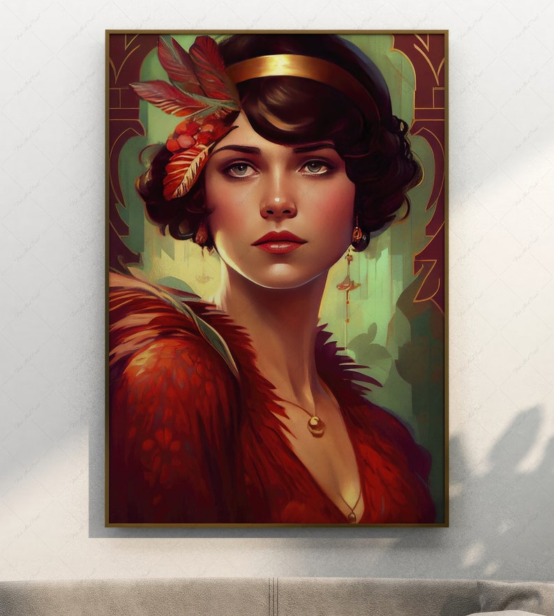 Flapper Girl Art Deco Collection Bundle Portrait Wall Art Print Great ...