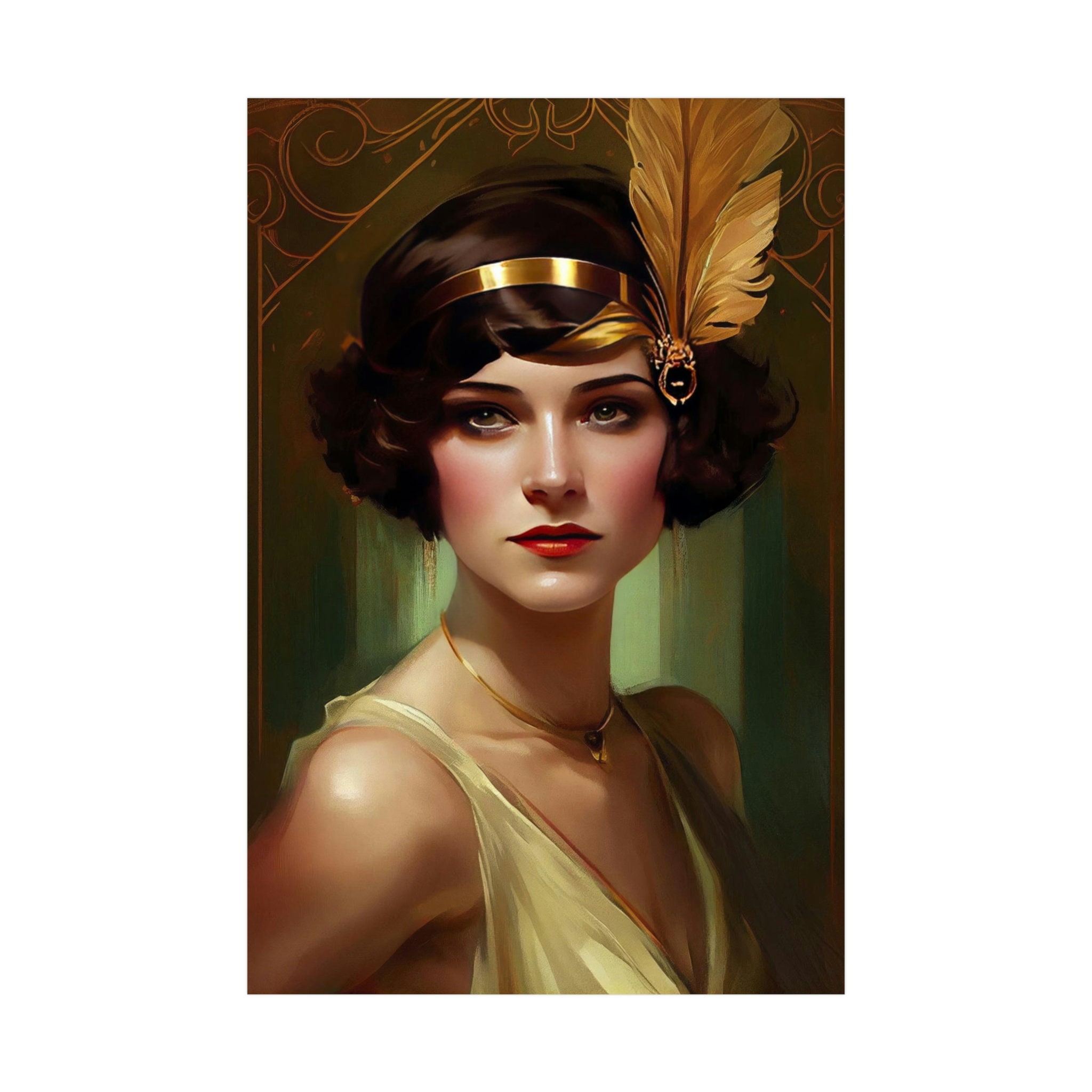 Flapper Girl Art Deco Poster Portrait Wall Art Print Great Gatsby 1920s ...