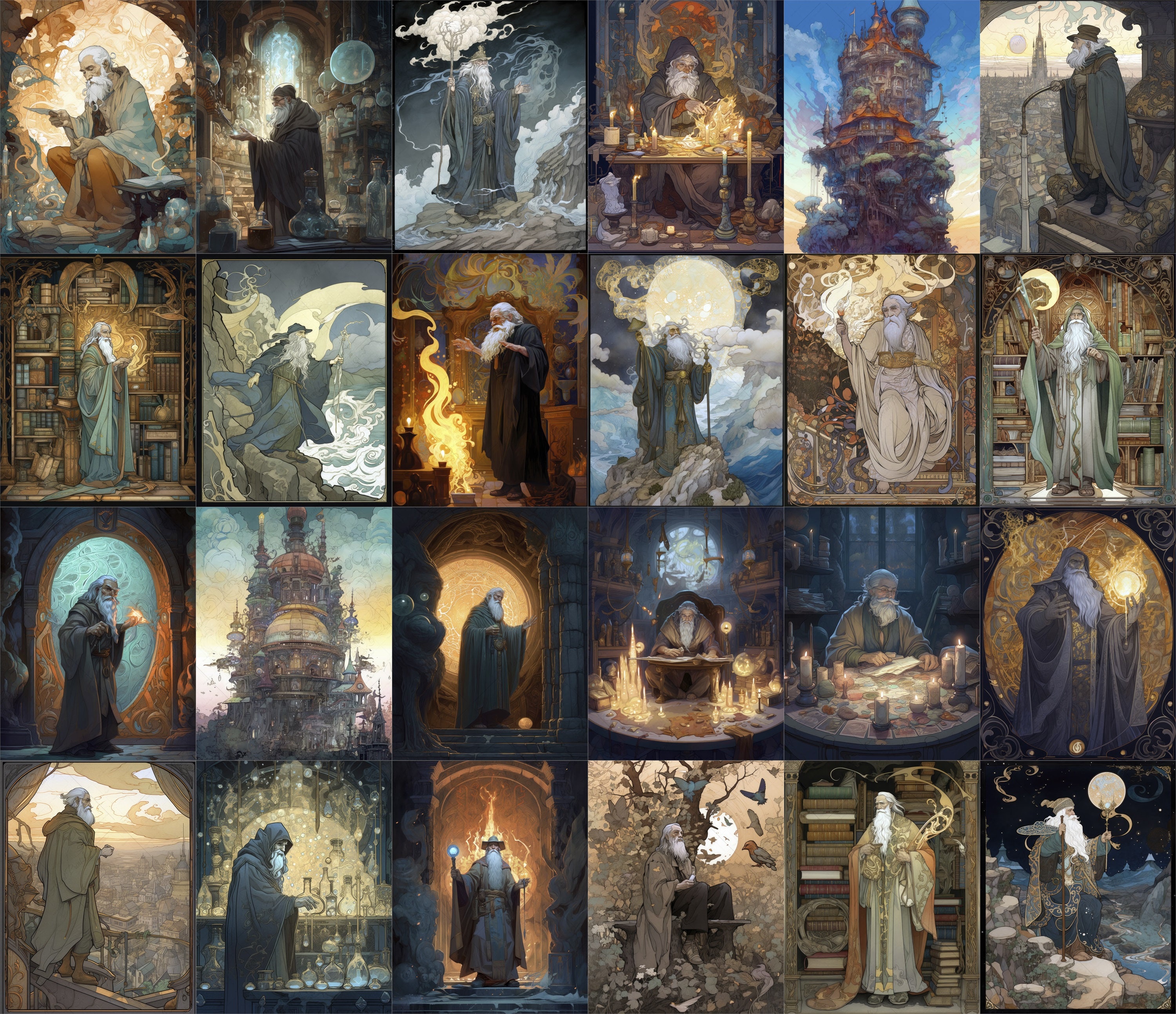 Fantasy Wizards Digital Paper BUNDLE, Wizard Journal, Printable ...