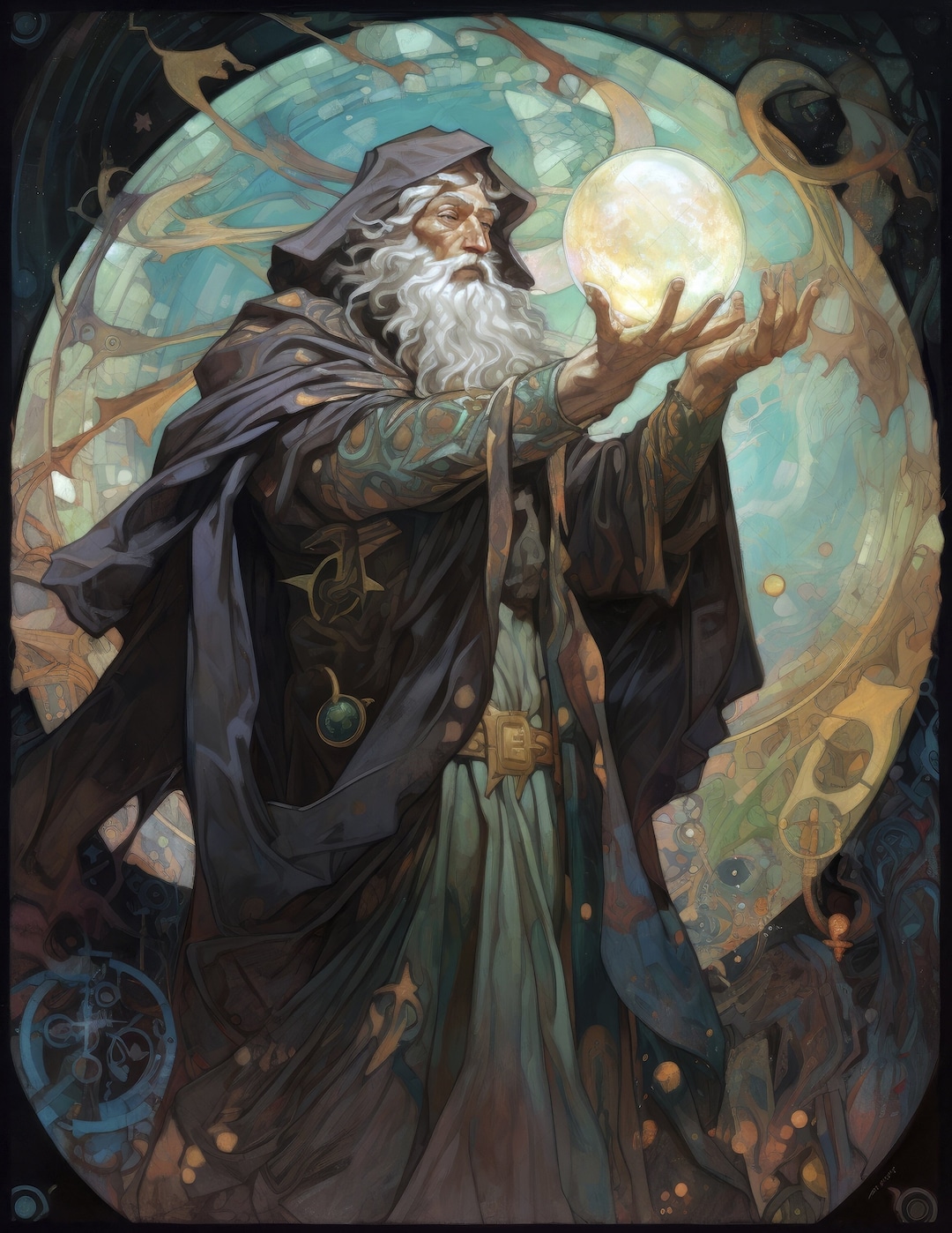 Fantasy Wizards Digital Paper, Wizard Journal, Printable Scrapbook ...