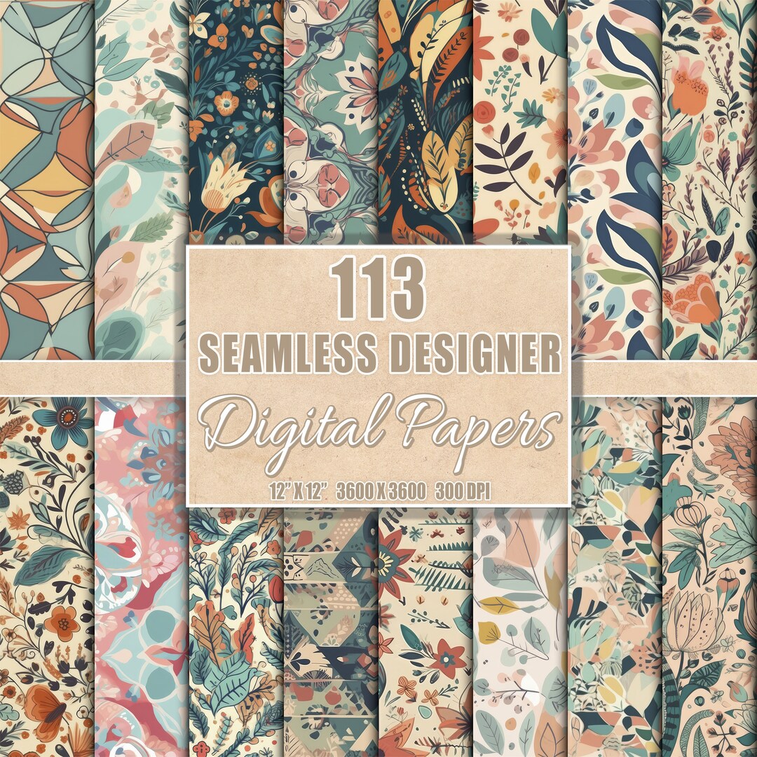 Scrapbook Paper 12x12 Digital Paper Boho Spring Backdrop - Etsy