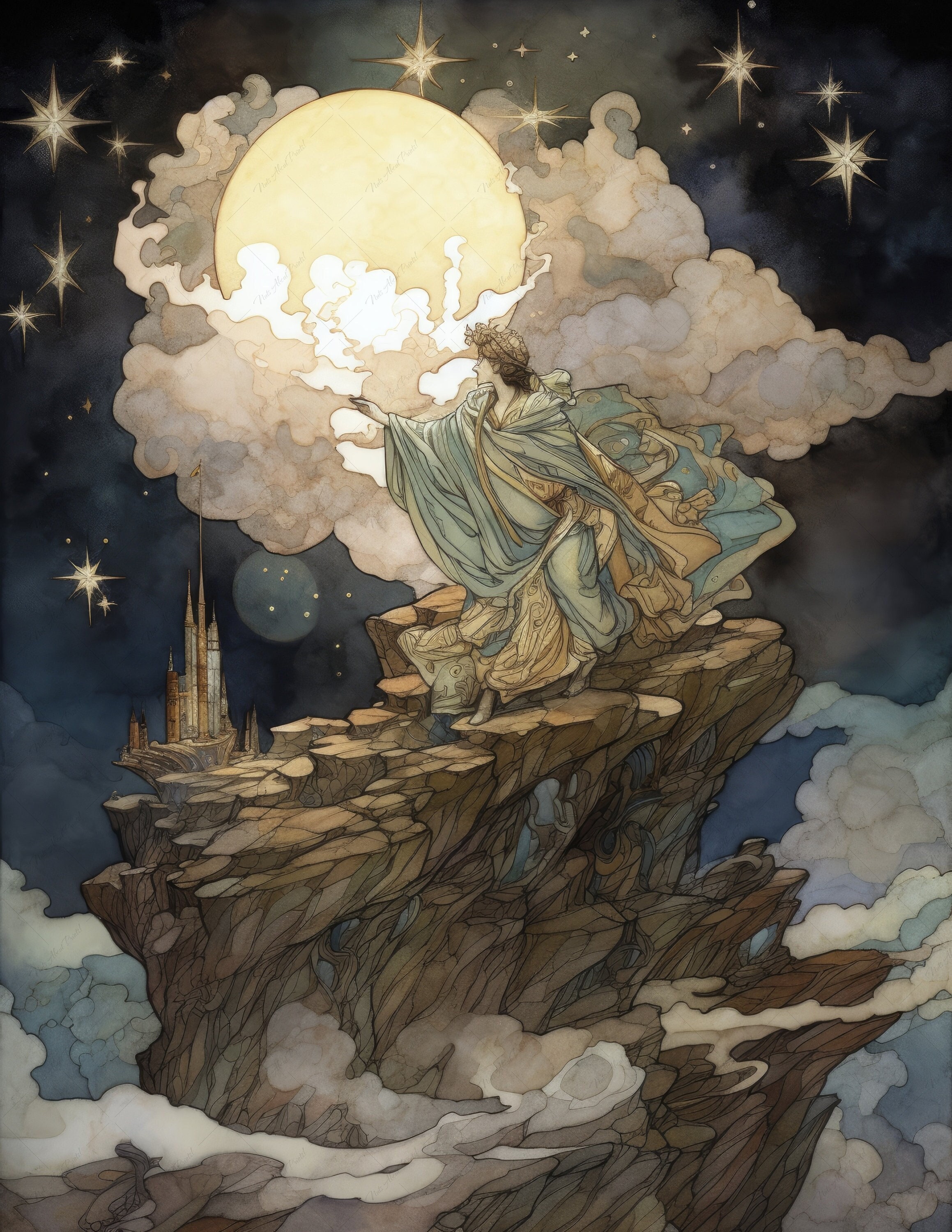 Fantasy Wizards Digital Paper Wizard Journal Printable - Etsy