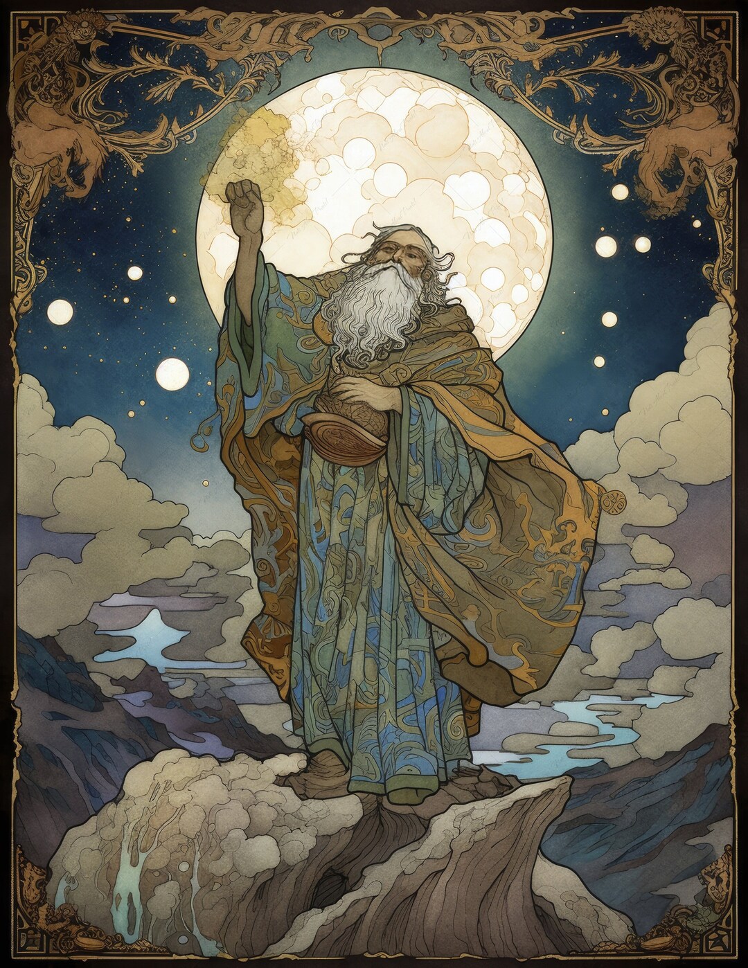 Fantasy Wizards Digital Paper Wizard Journal Printable - Etsy