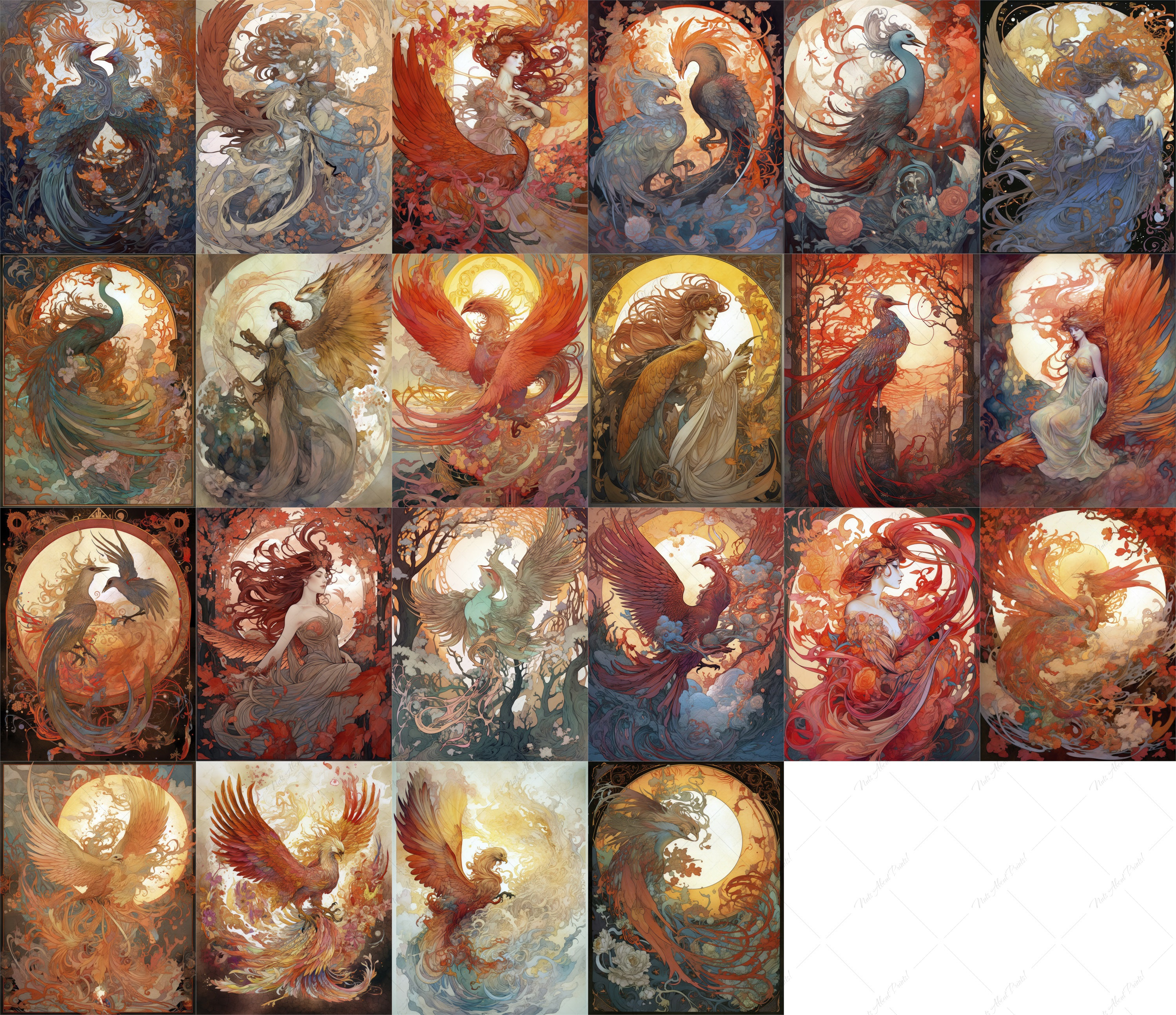 Fantasy Phoenix Digital Paper BUNDLE, Phoenix Journal, Printable ...