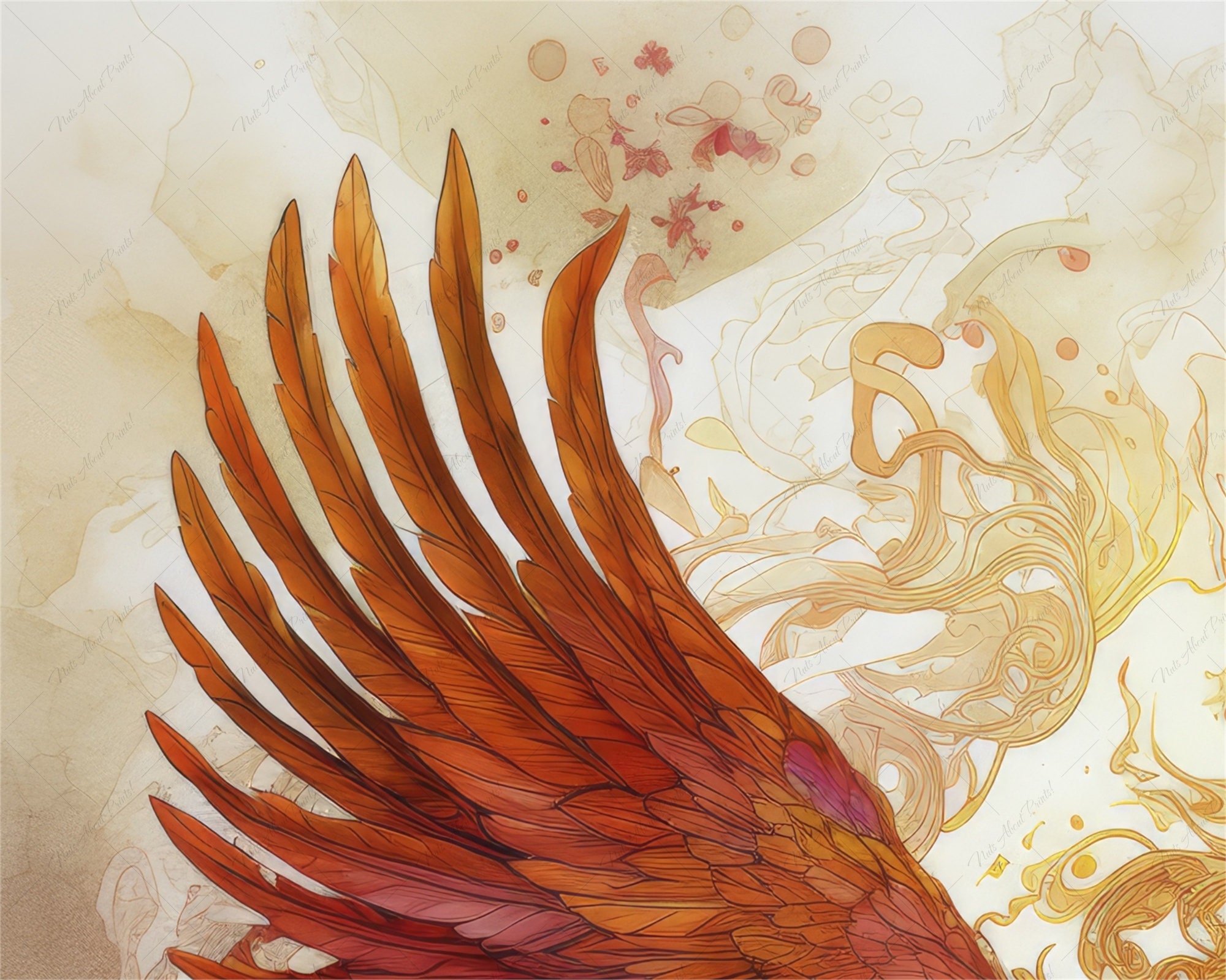 Fantasy Phoenix - Digital Paper, Phoenix Journal, Printable Scrapbook ...