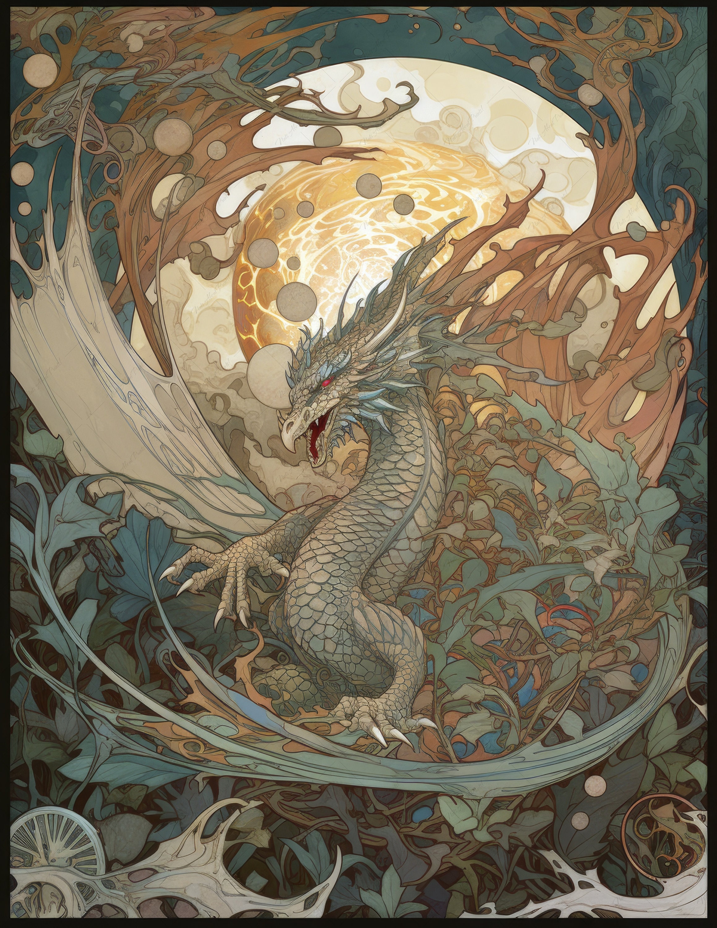 Fantasy Dragons Digital Paper BUNDLE Dragon Journal - Etsy