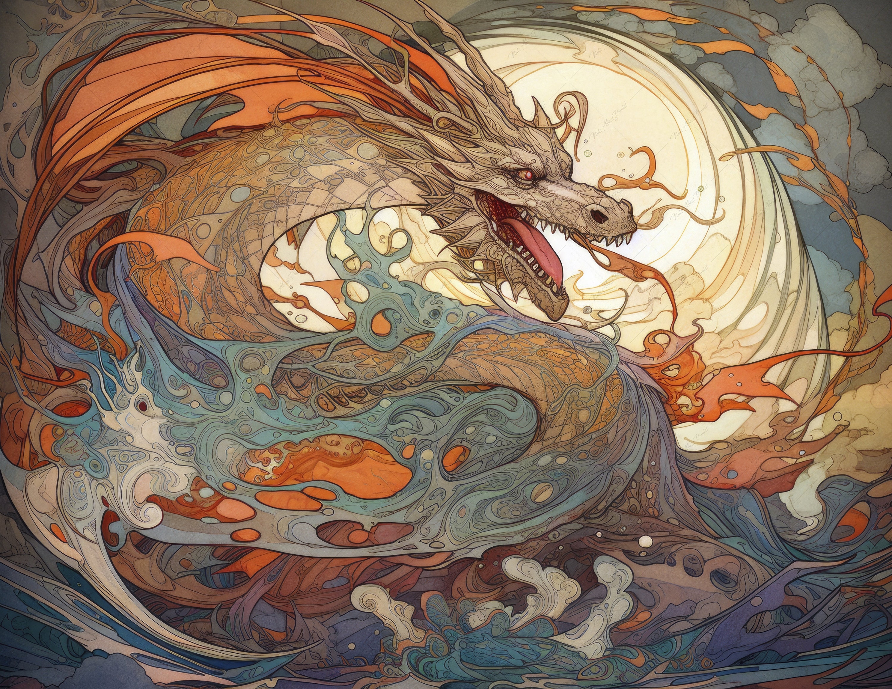 Fantasy Dragons Digital Paper BUNDLE, Dragon Journal, Printable ...