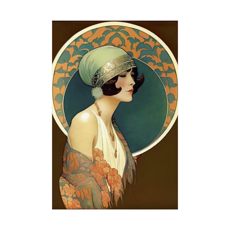 Flapper Girl Art Deco Poster Portrait Wall Art Print Great - Etsy
