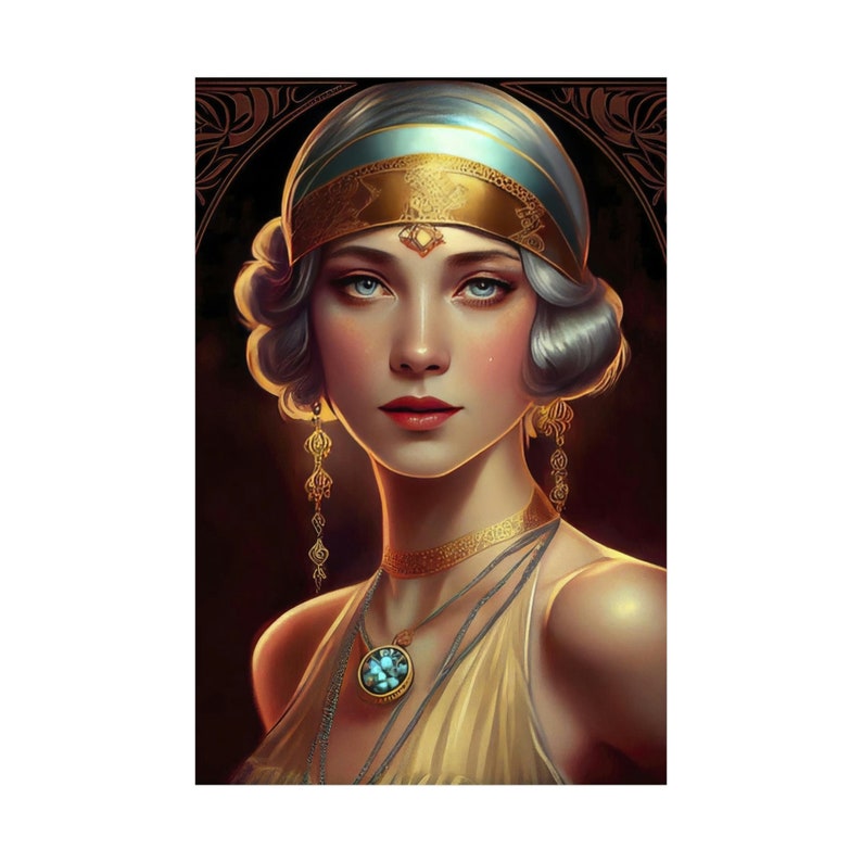 Flapper Girl Art Deco Poster Portrait Wall Art Print Great Gatsby 1920s ...