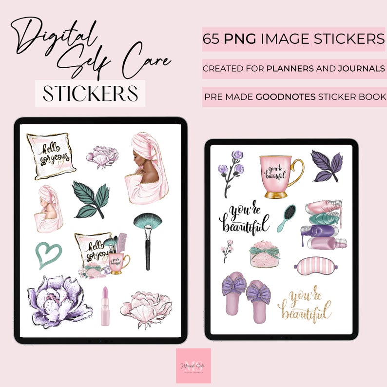 Digital Wellness Stickers | Self Care Stickers | Digital iPad Stickers ...