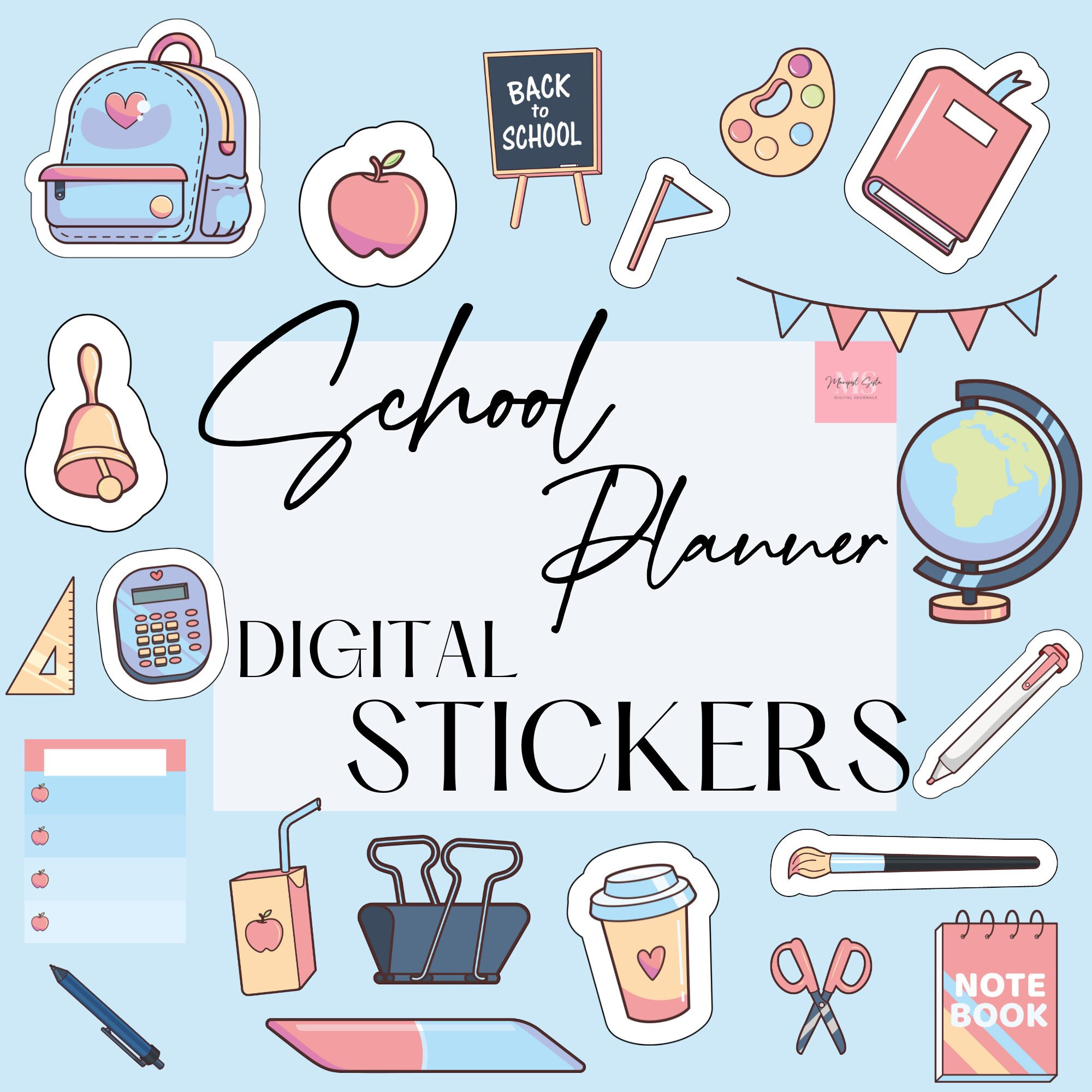 School Planner Digital Planner Stickers | Goodnotes Stickers | College ...