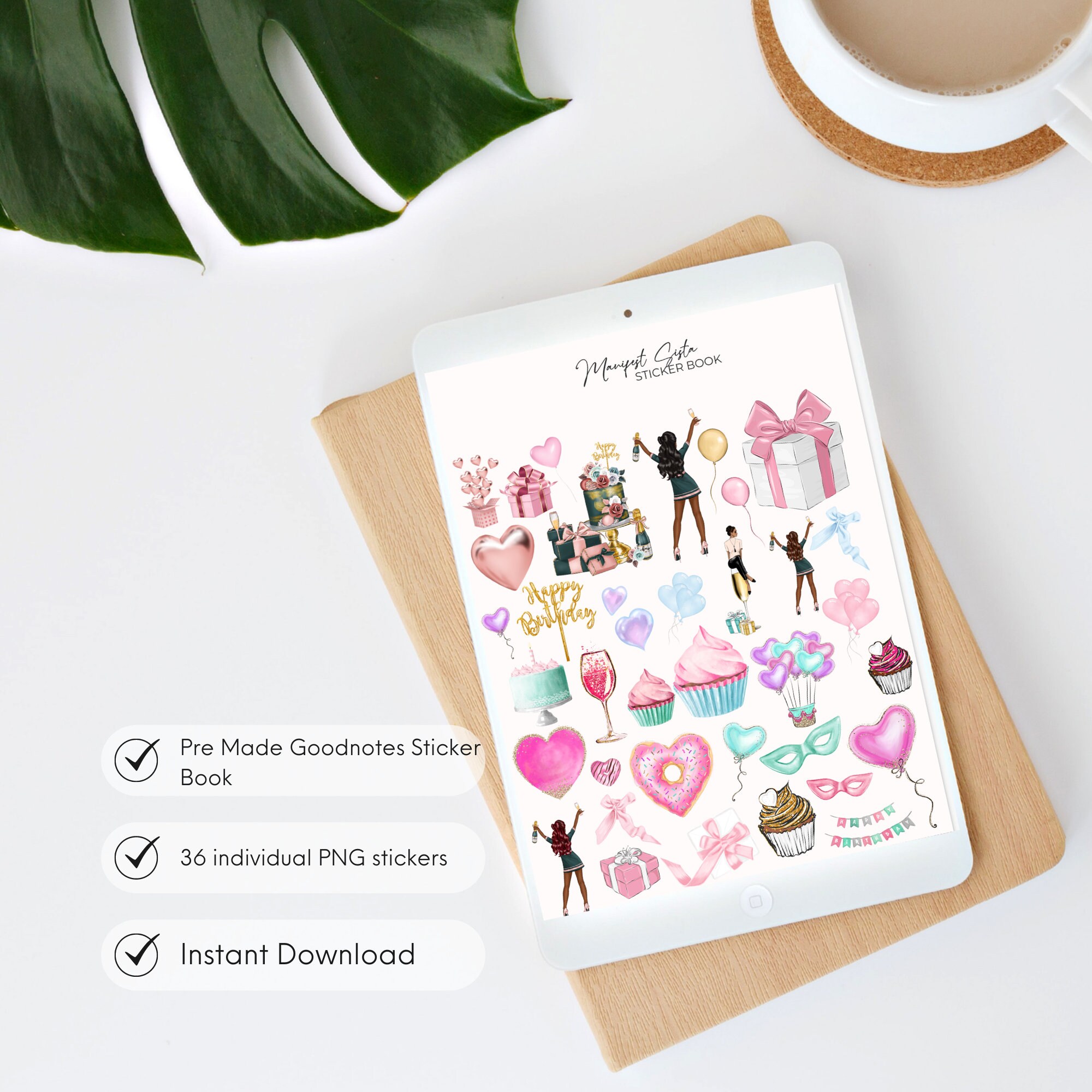 Digital Birthday Stickers | Goodnotes Stickers | Birthday Planner ...