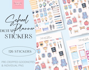 School Planner Stickers College Planner Digital Stickers Study Planner ...