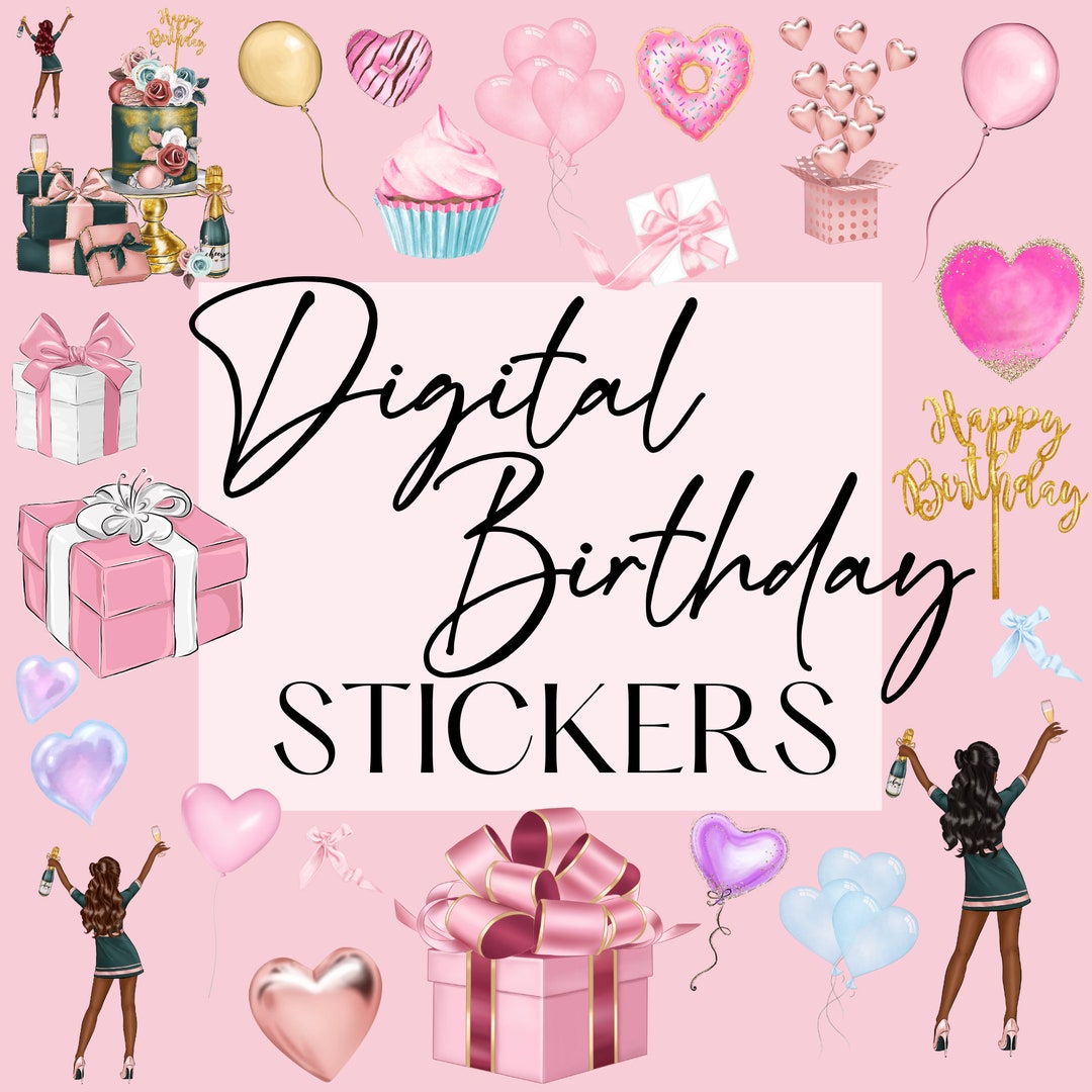 Digital Birthday Stickers | Goodnotes Stickers | Birthday Planner ...