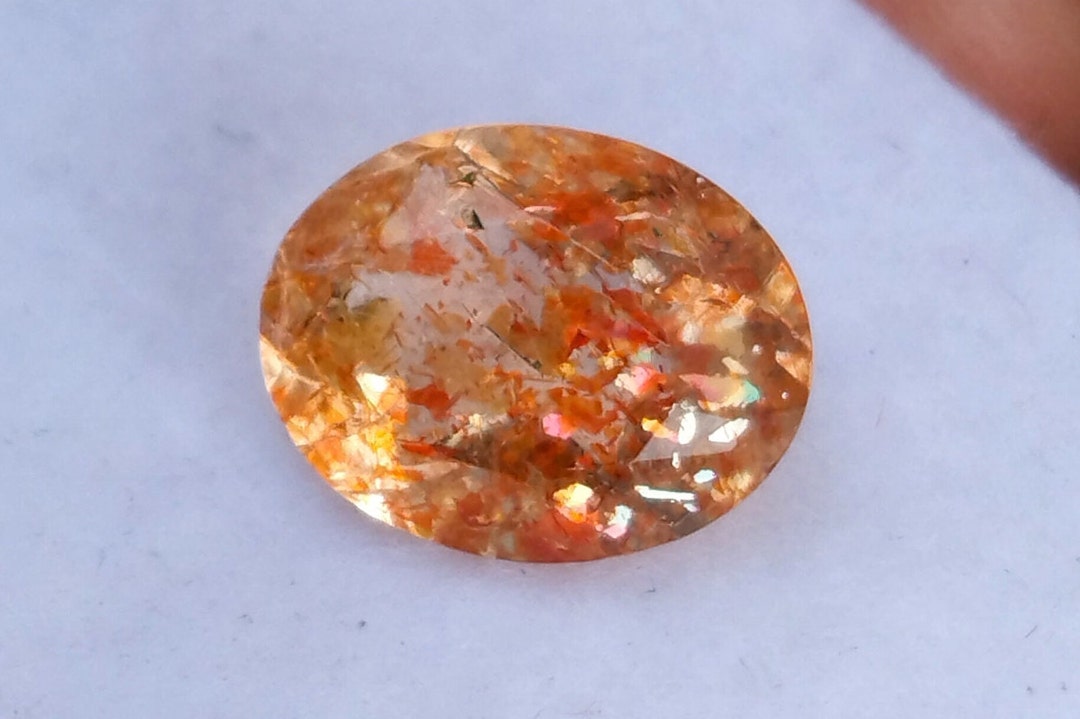 Natural CONFETTI SUNSTONE With Amazing Multi Flakes Sparkling Shap Oval ...