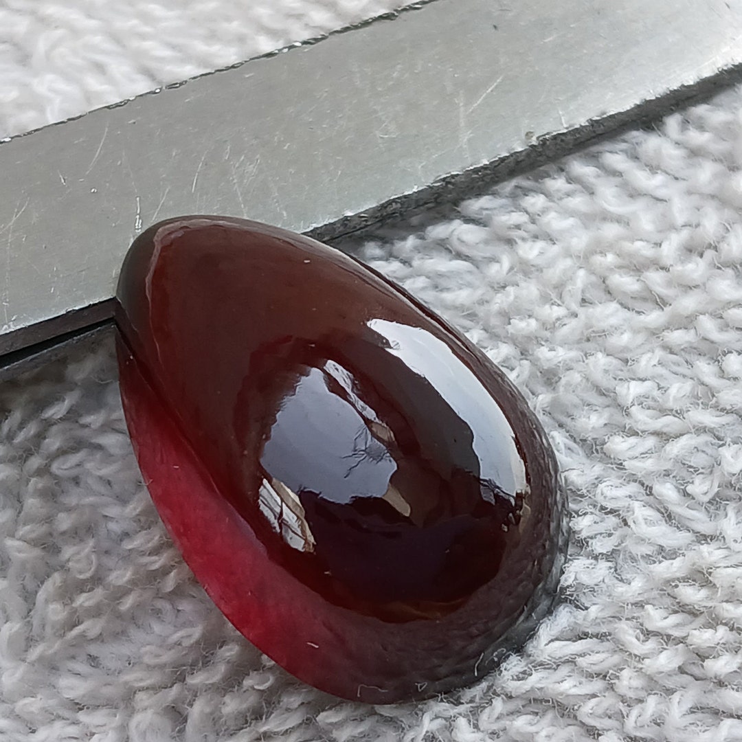 19 Ct AAA+ Natural Hessonite Garnet Cabochon Hessonite Garnet Pear ...