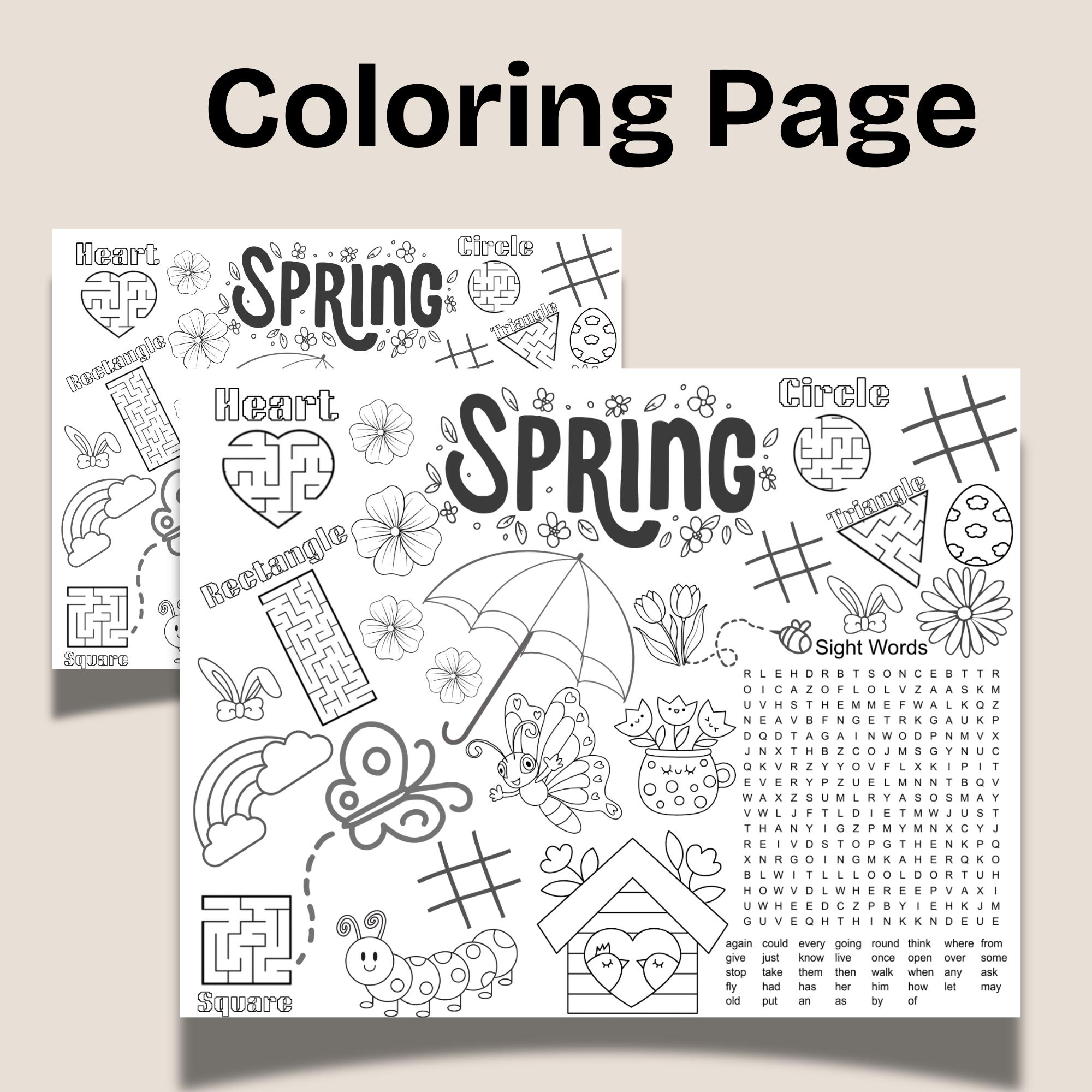 Spring Coloring Page Printable Kindergarten Teacher 2nd-grade ...