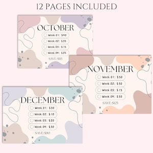 A6 Money Savings Challenge Bundle, Low Income Monthly Savings Challenge ...