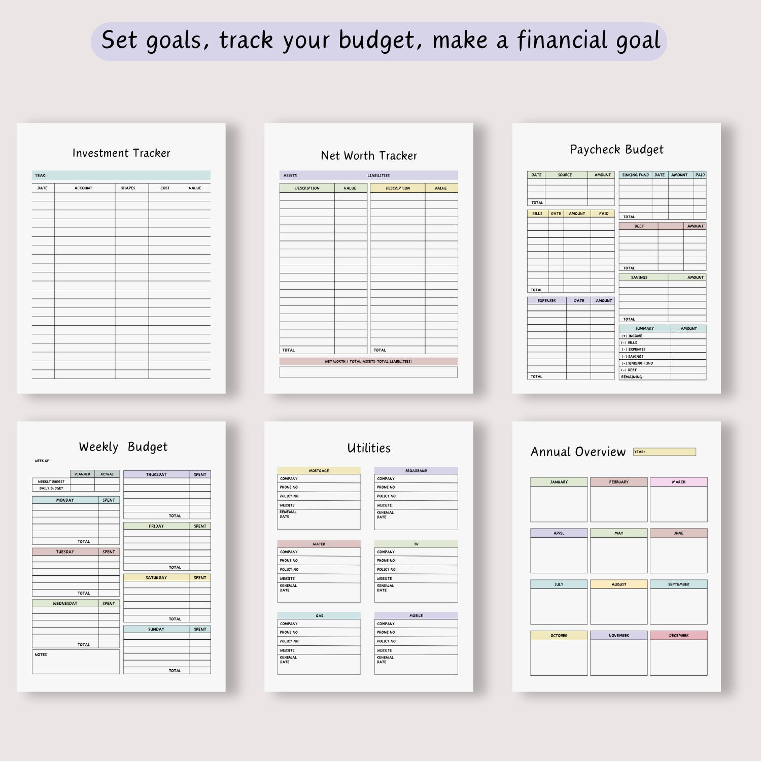 Budget Planner Printable PDF, Ultimate Financial Planner Printable ...